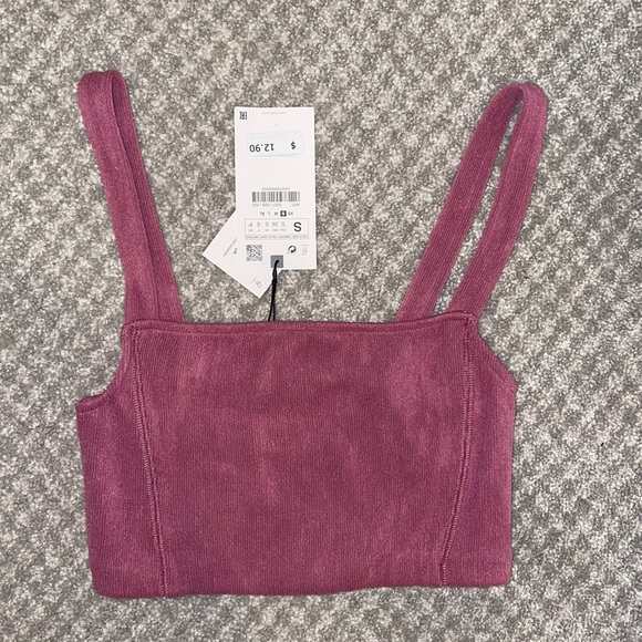 Zara | Tops | Zara Pink Crop Top | Poshmark